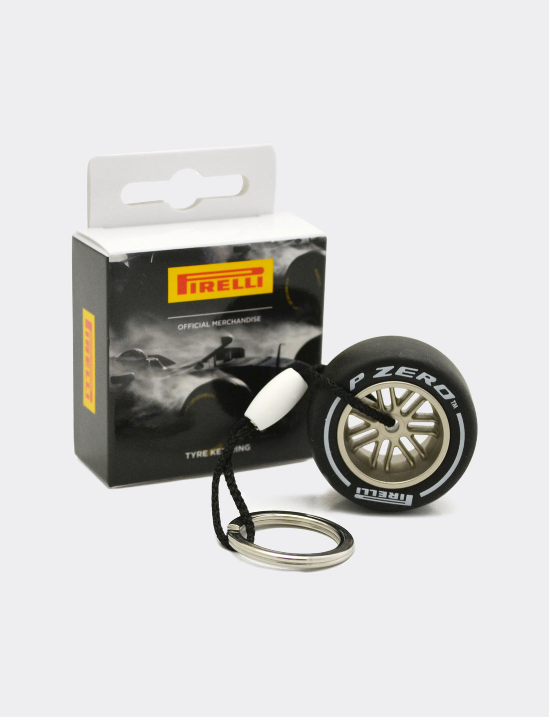 Pirelli Hard Tyre Keyring - White